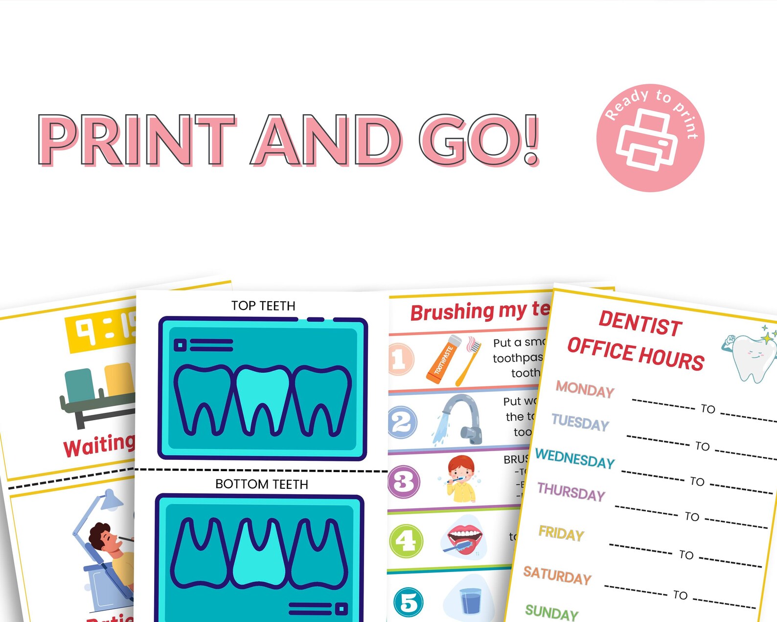 Pretend Play Dentist Kit | Printable PDF | Dramatic Play Set for Kids ...