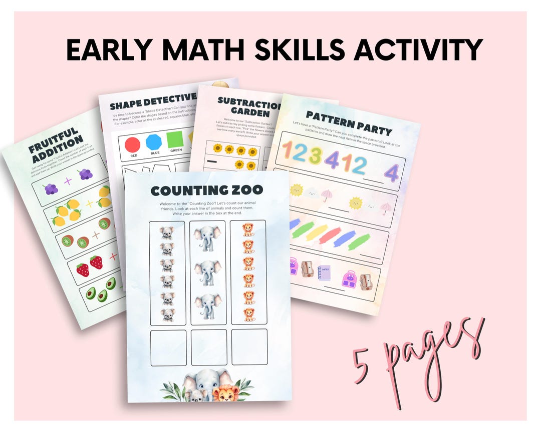 Early Math Skills for Kids | Printable PDF Activity Pack | Counting ...