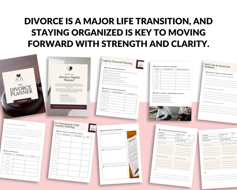 Divorce Planner | Canva Template + Printable PDF | Legal, Financial ...