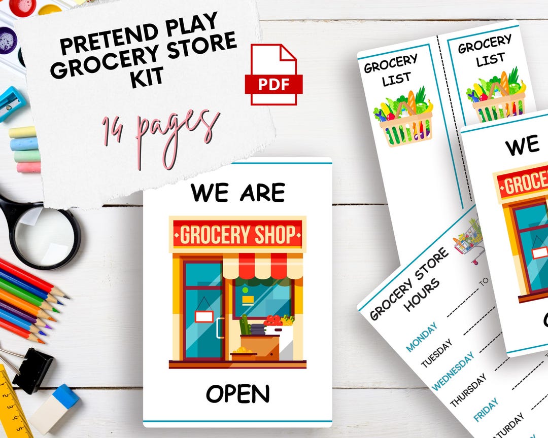 Pretend Play Grocery Store Kit | Printable PDF | Dramatic Play Market ...