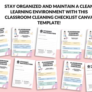 Classroom Cleaning Checklist | Editable Canva Template | Teacher ...