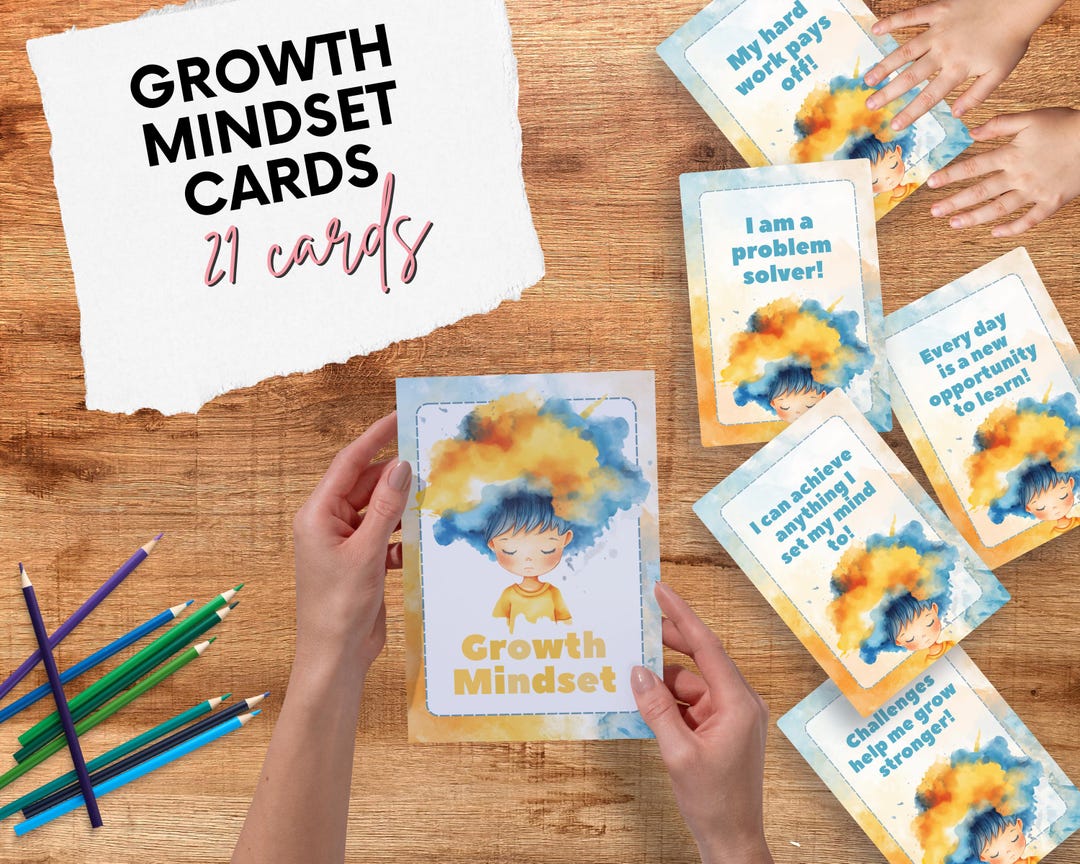 Growth Mindset Affirmation Cards for Kids | 21-card Printable PDF ...