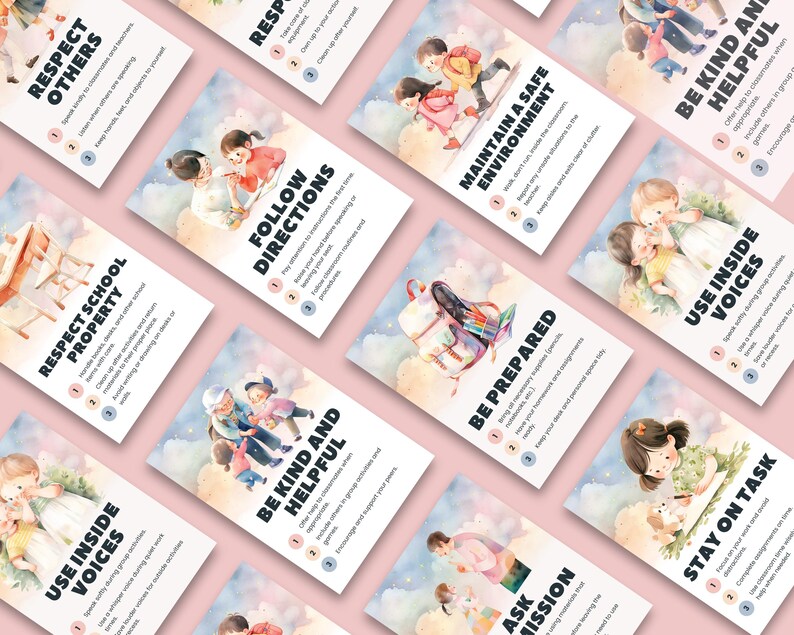 Editable Classroom Behavior Poster | Canva Template for Teachers ...