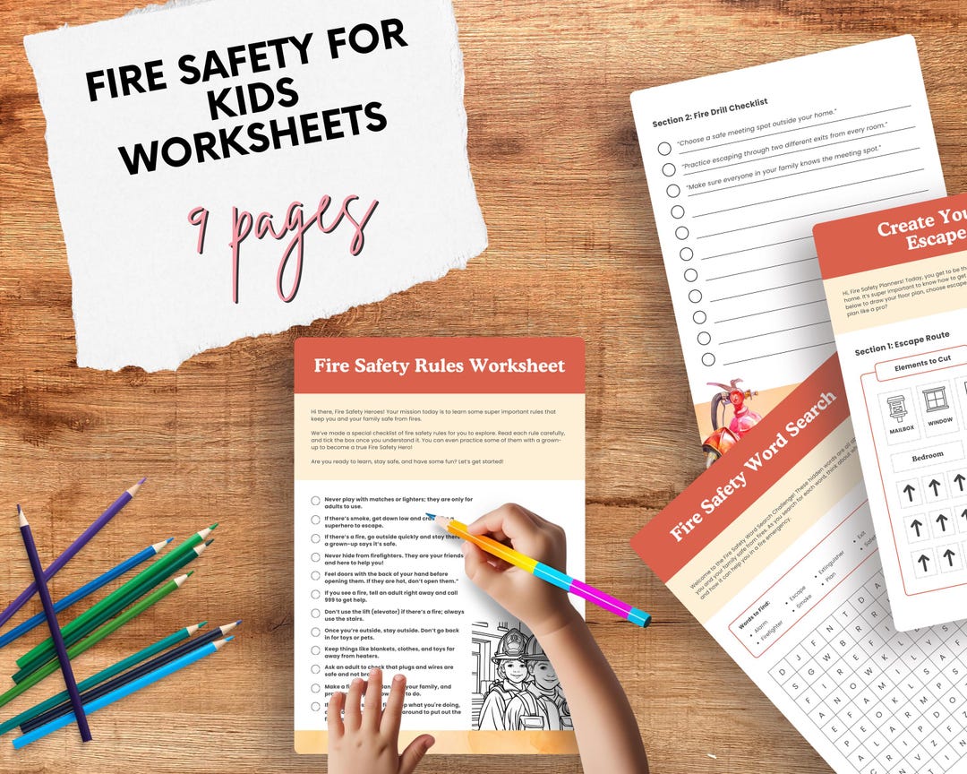 Fire Safety Worksheets for Kids | 9-page Printable Activity Pack ...