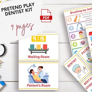 Pretend Play Dentist Kit | Printable PDF | Dramatic Play Set for Kids ...