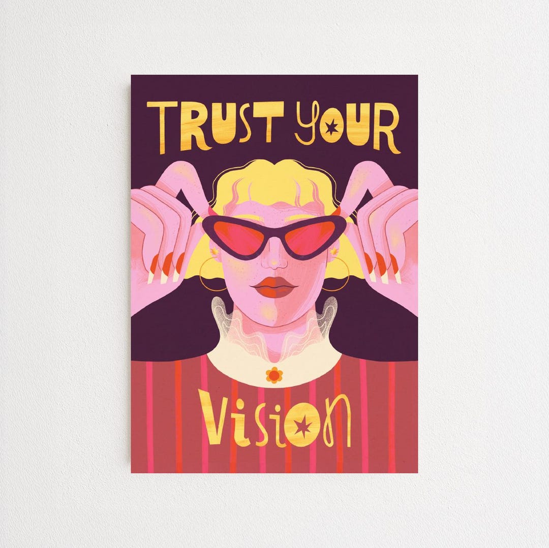 Postcard »trust Your Vision« – Illustration About Self-confidence ...