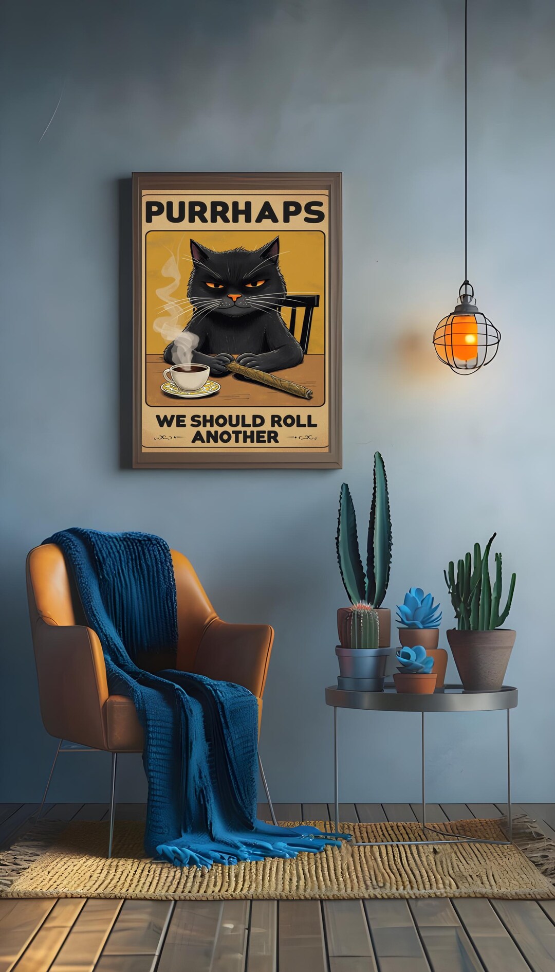Purrhaps Cat Poster (cannabis Wall Art, Marijuana Wall Decor, Weed Art ...