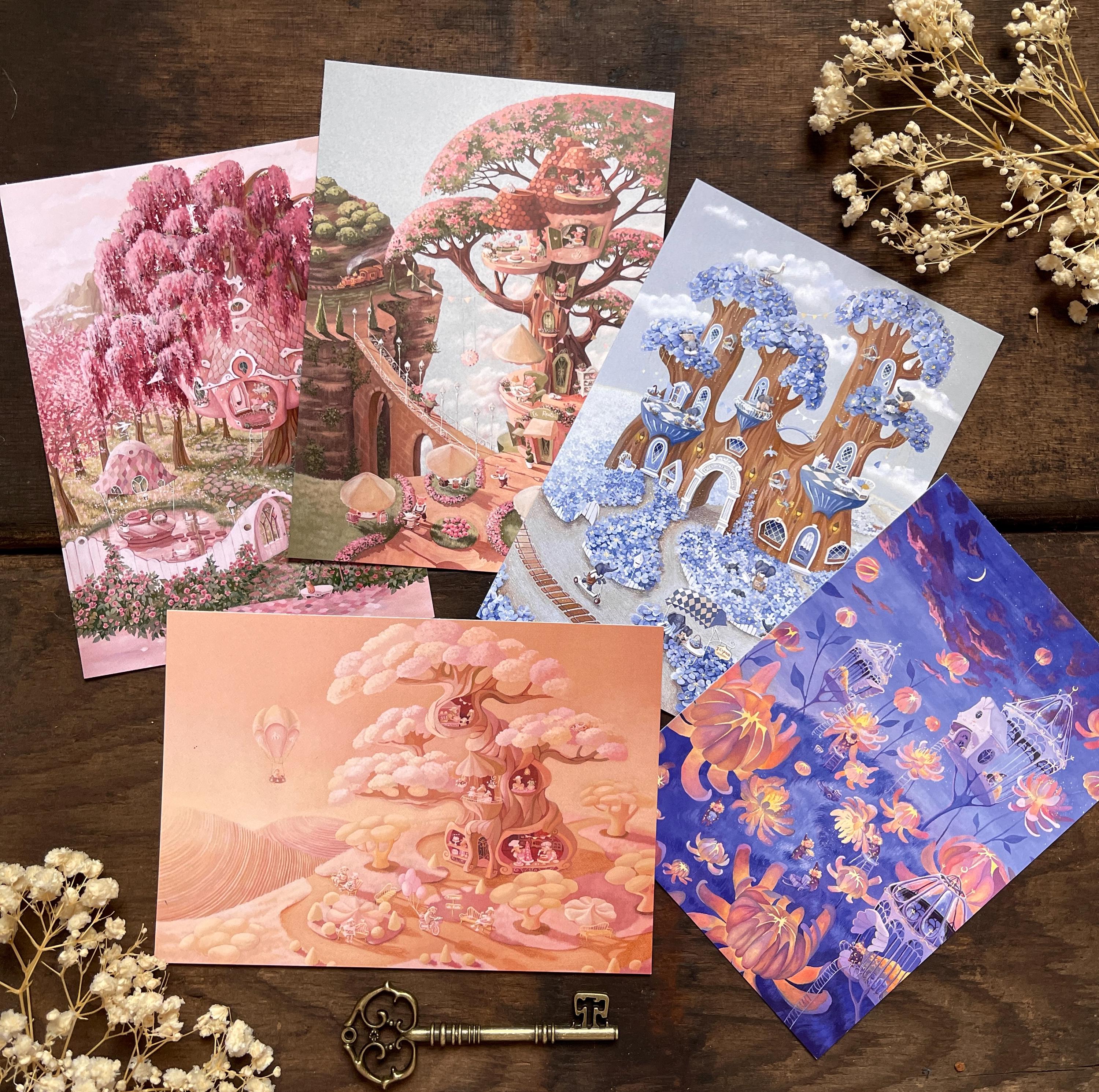 Set 5 Postcards "flowering" - Etsy Ireland