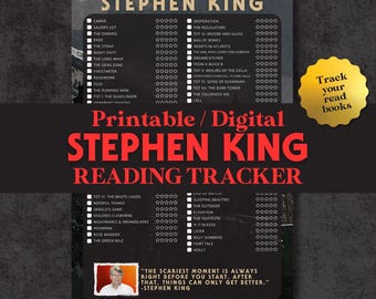 Stephen King Reading Checklist | DIGITAL DOWNLOAD - Etsy