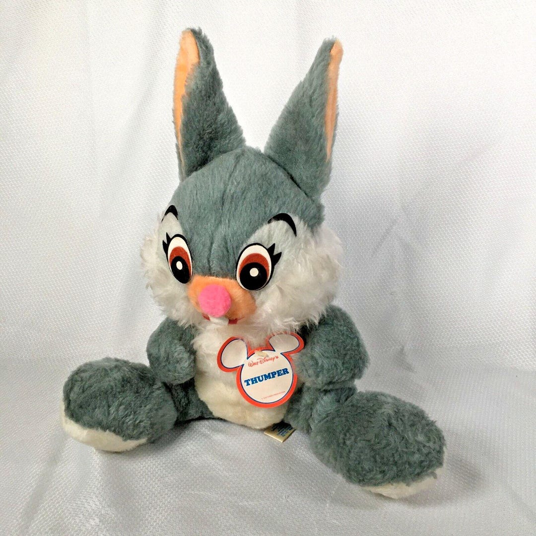 Vintage Walt Disney Character Thumper Rabbit Bambi Stuffed Animal Toy ...