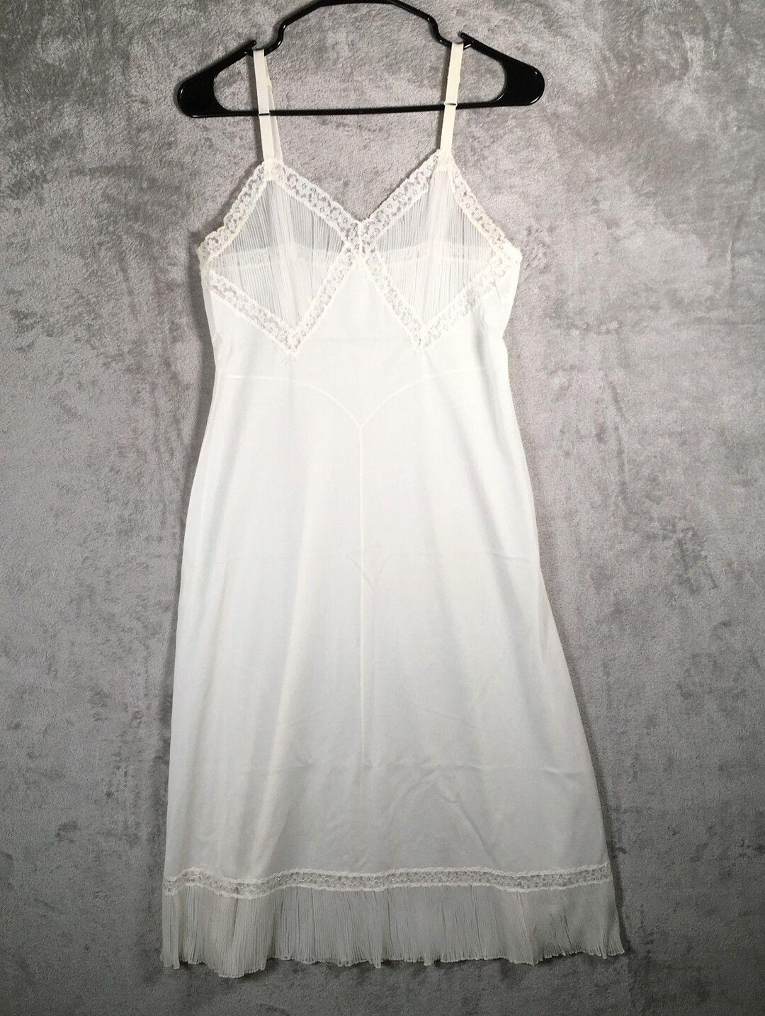 Vtg Munsingwear Nylon Tricot Negligee Nightgown Run Proof Ivory Sheer ...