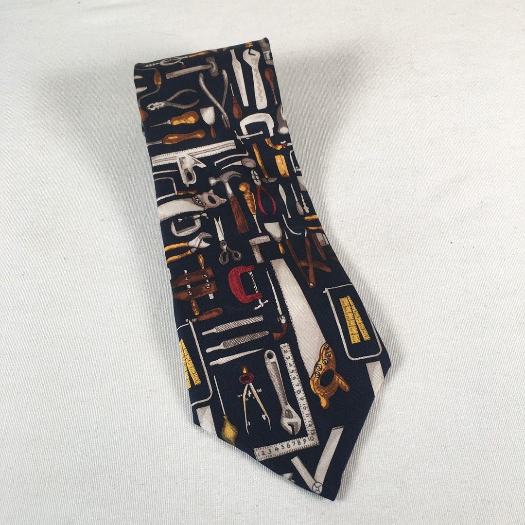 Vintage Alynn Mr. Fixit Men's 100% Silk Necktie Construction Tools ...