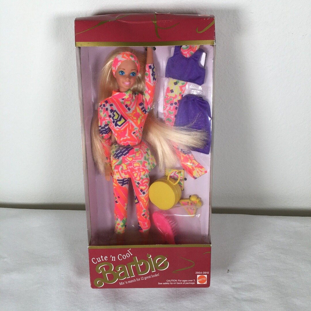 Vintage 1991 Cute 'N Cool Barbie Doll #2954-0910 Mattel New - Etsy