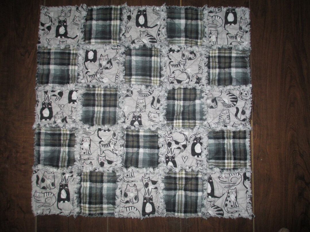 Handmade Cat Pet Rag Quilt Blanket 19 X 19 - Etsy