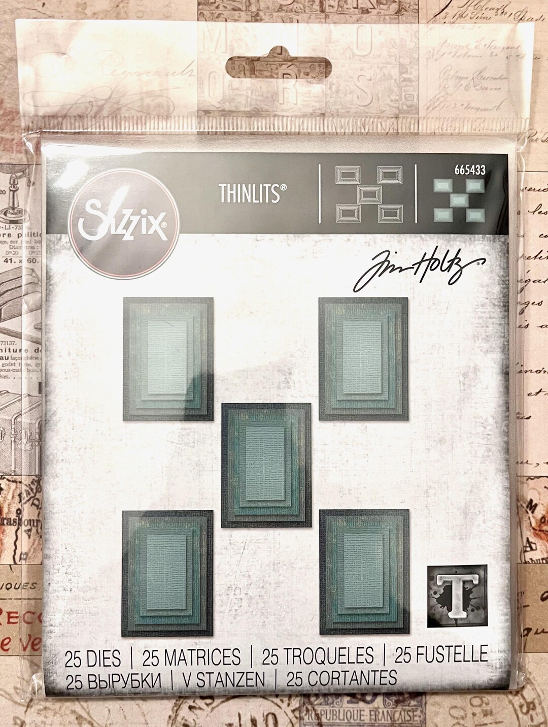 Tim Holtz Thinlits Dies by Sizzix - Stacked Tiles, Rectangles - #665433 - Unopened, New ...