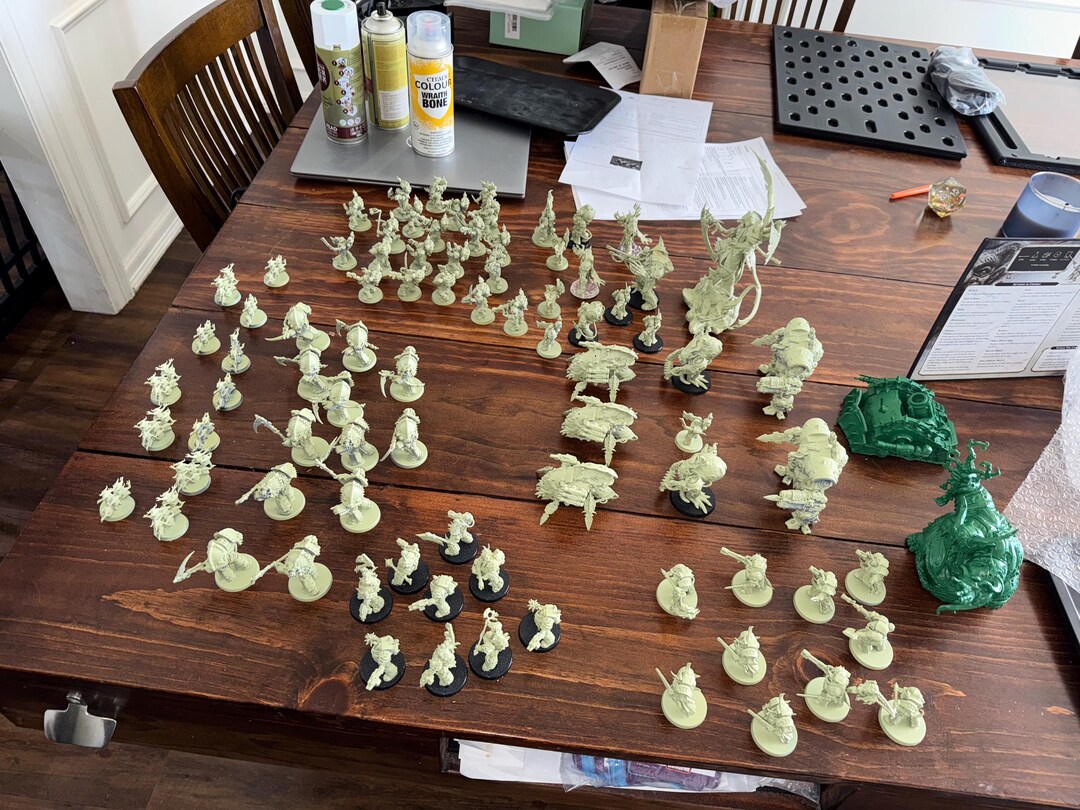 Fully Customized and Kit Bashed Death Guard Army - Primed and ...