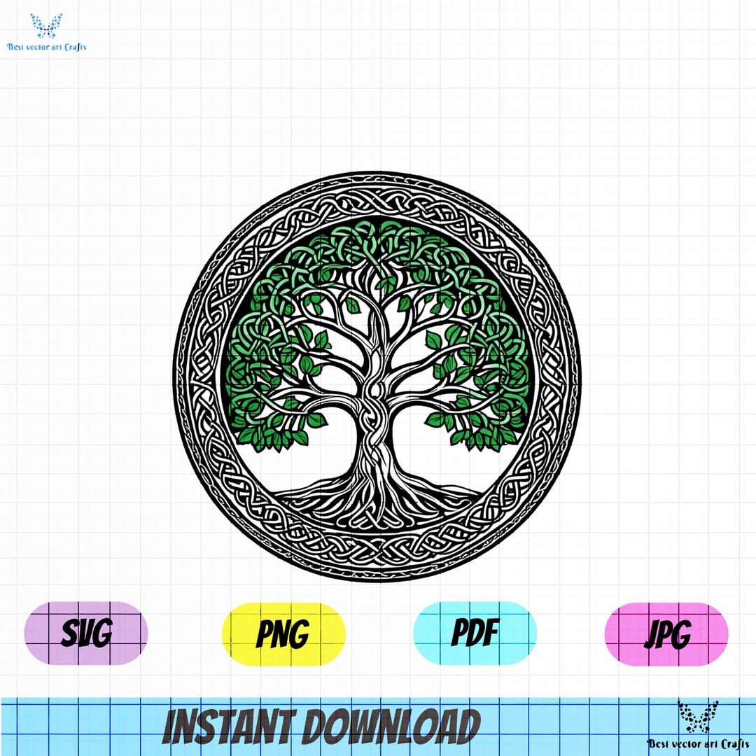 Celtic Tree Svg, Celtic Tree of Life Round Vector, Celtic Pattern, Vector Wall Art Laser File ...