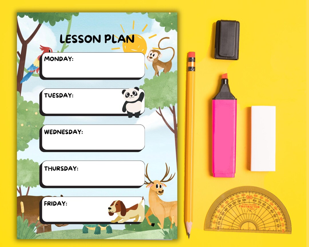 Kids Lesson Plan Template | Editable Lesson Plan | Instant Download ...