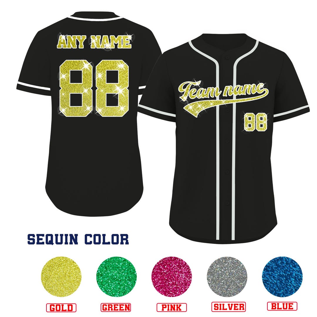 Custom Baseball Jersey, Personalized Bling Baseball Jerseys, Stitched ...
