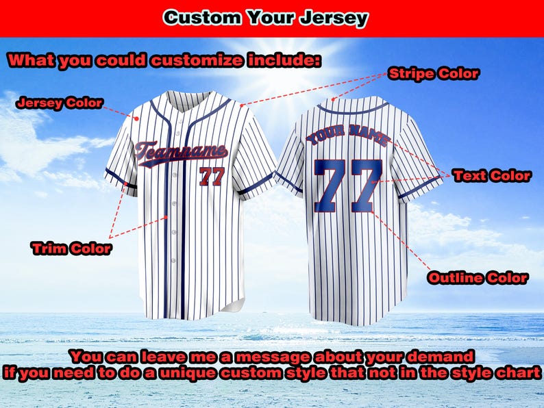 Personalized Baseball Jersey, Custom Jersey Team Uniform, Customize ...