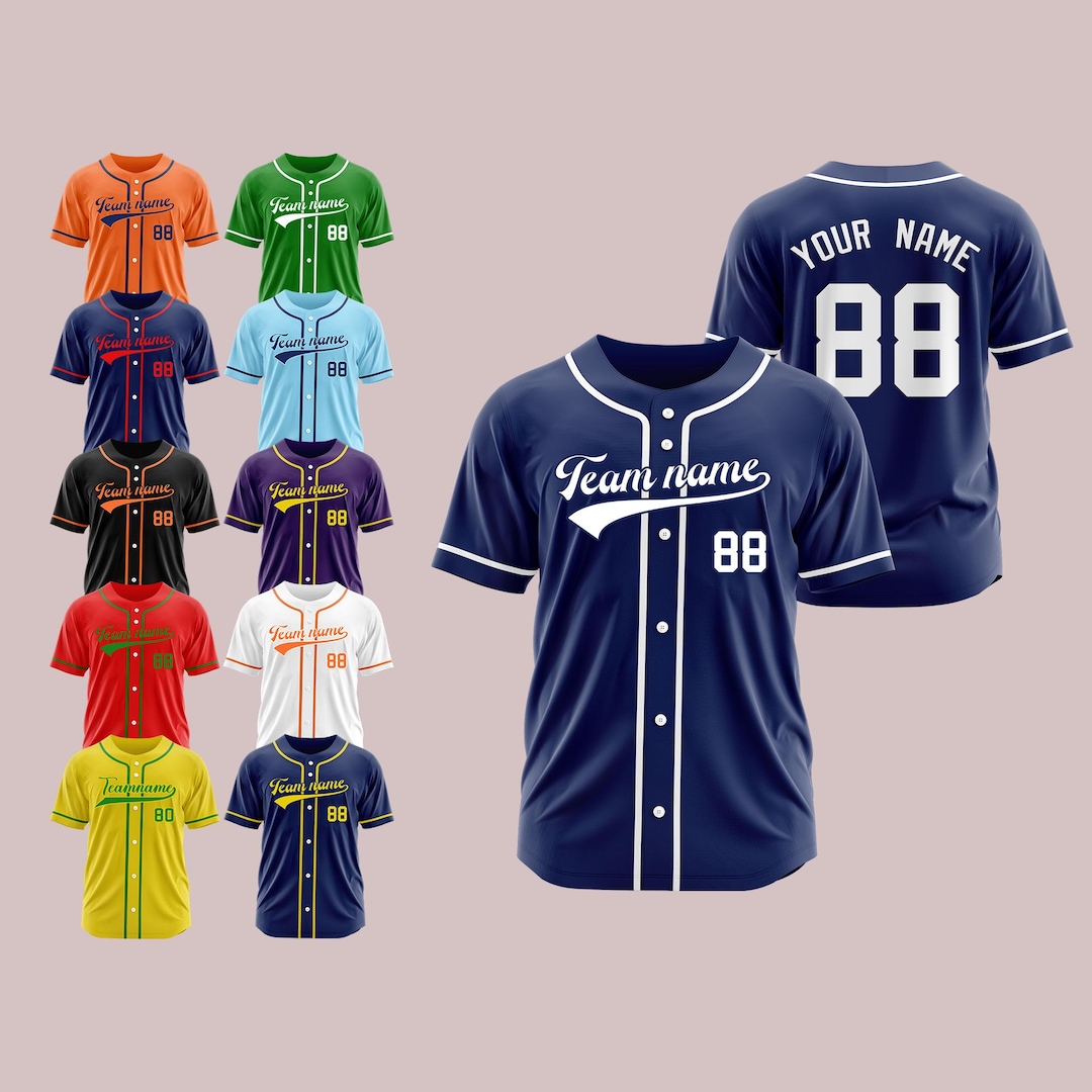 Custom Baseball Jersey, Personalized Embroidered Team Name & Number ...