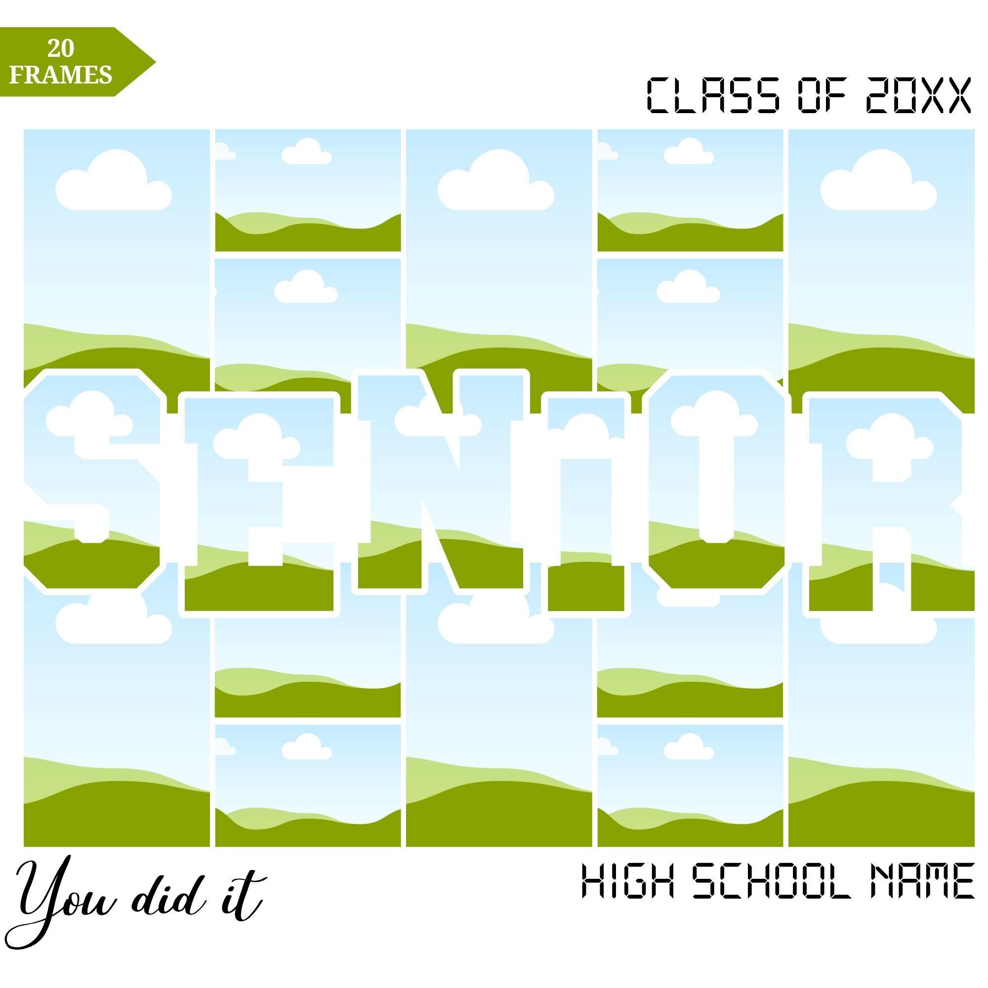 Senior Photo Collage Template, Graduation Keepsake (canva Editable ...