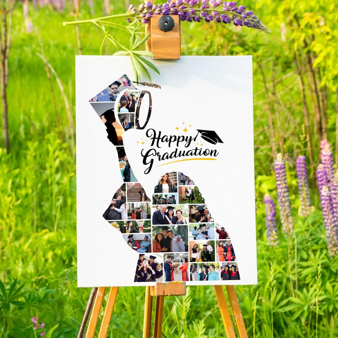 Graduation Photo Collage Template: Editable Keepsake (digital Download ...