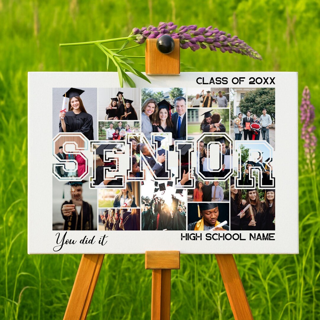 Senior Photo Collage Canva Template, Graduation Keepsake (digital ...