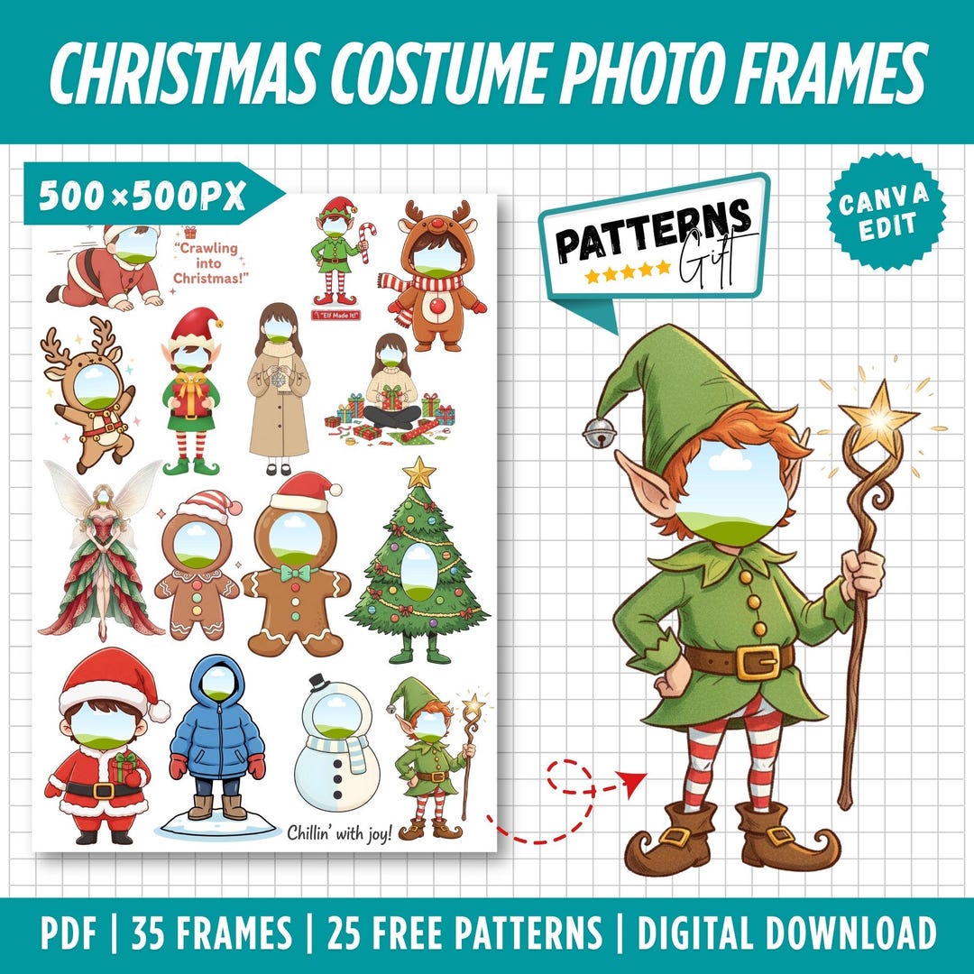 Editable Christmas Costume Photo Frames | Christmas Bulletin Board ...