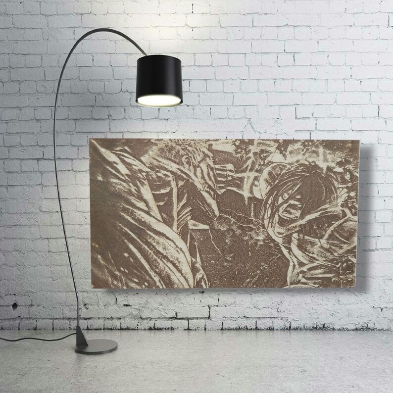 Attack on Titan Titan Battle Laser Engraved MDF Art or Color Poster ...