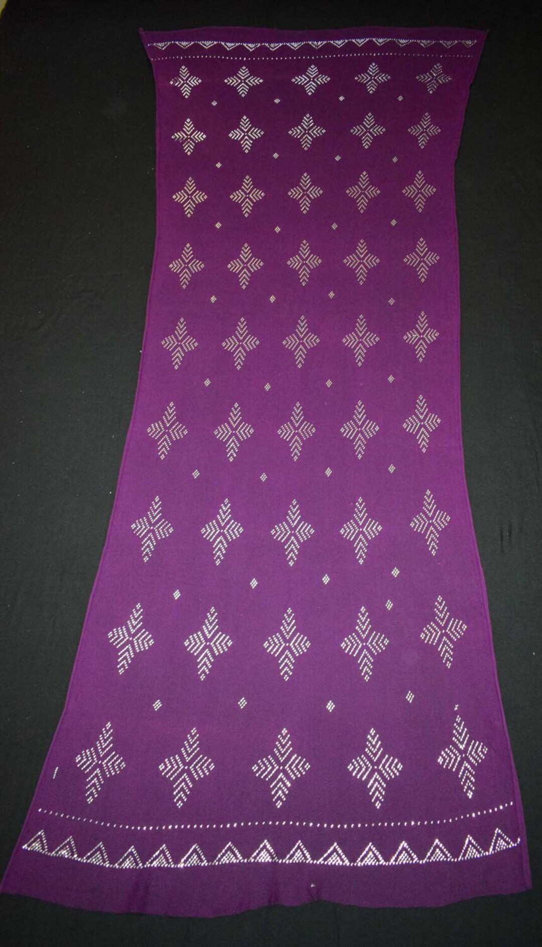 Purple Egyptian Assuit Silver Metal / Net Tulle Fabric Wrap Shawl Scarf ...