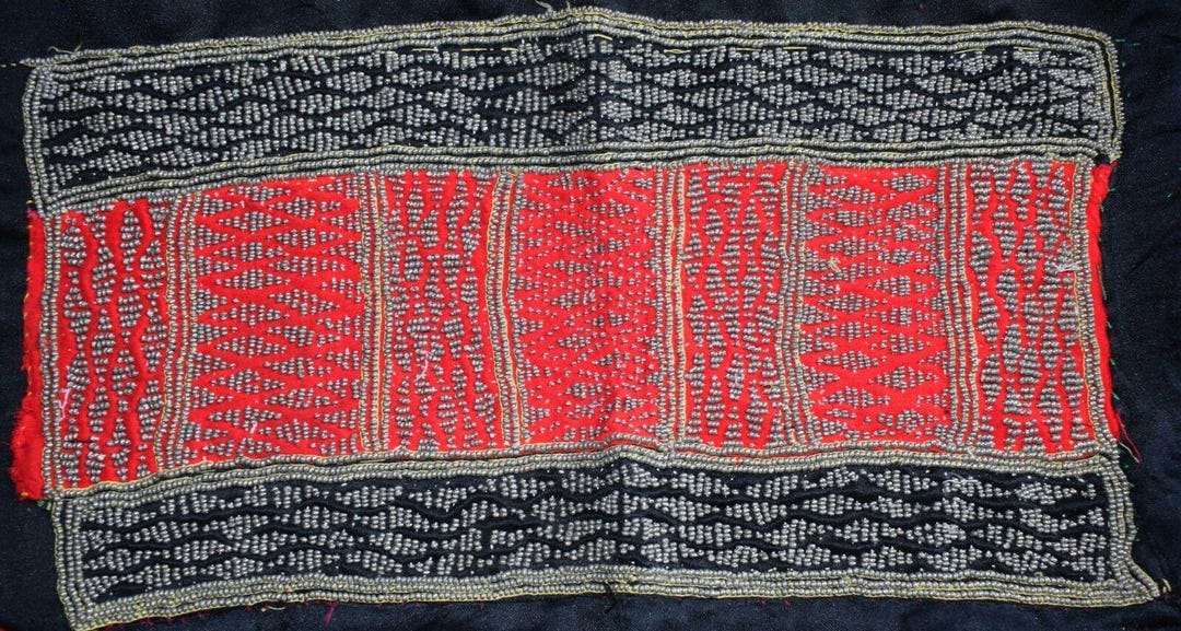 Vintage Rashaida Tribal Beaded Fabric: Handmade Bedouin Textile From ...