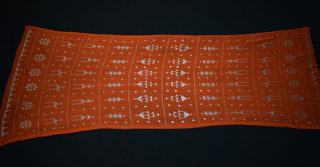 Egyptian Assuit Silver Metal / Net Tulle Fabric Wrap Shawl Scarf - Etsy