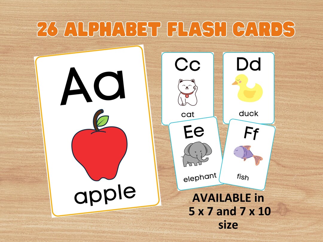 26 A-Z Flash Cards, Educational Preschool Cards, Learn Abcs, Alphabet ...