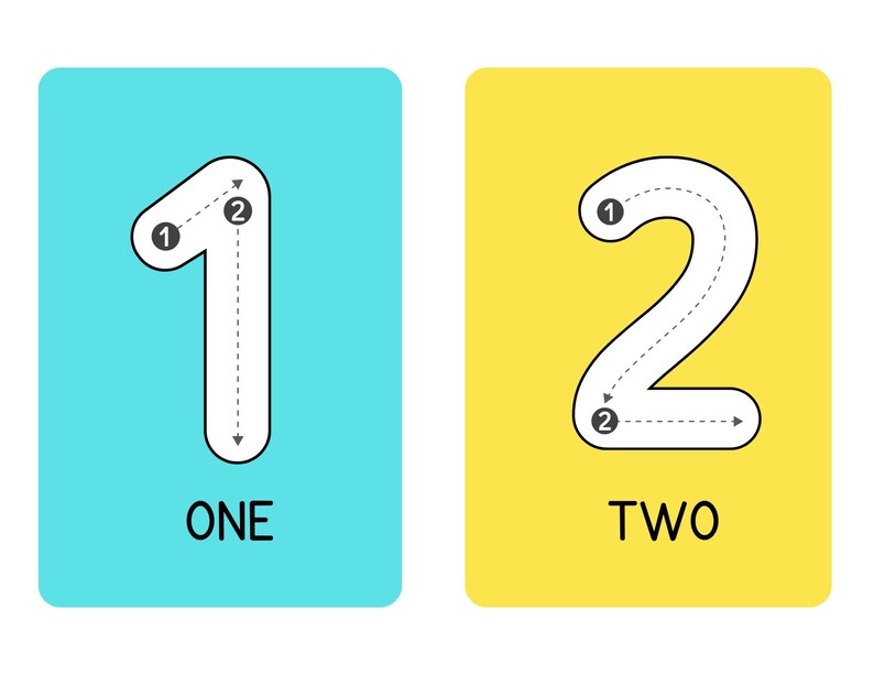 0 to 10 Printable Flashcards for Preschoolers, Identify Numbers, Finger ...