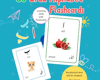 Urdu Alphabet Flash Cards: Preschool Learning Resource (PDF Download ...