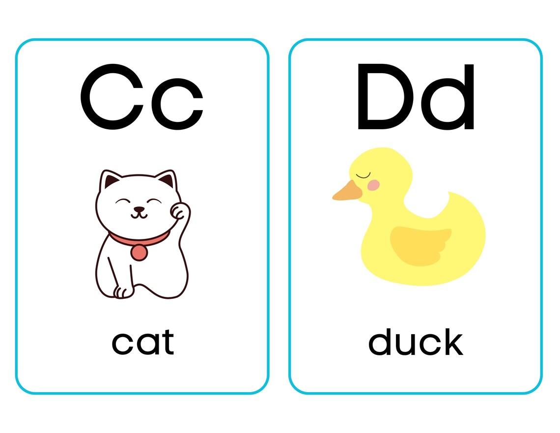 26 A-Z Flash Cards, Educational Preschool Cards, Learn Abcs, Alphabet ...