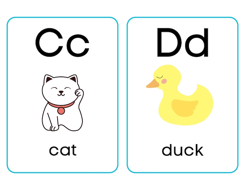 26 A-Z Flash Cards, Educational Preschool Cards, Learn Abcs, Alphabet ...