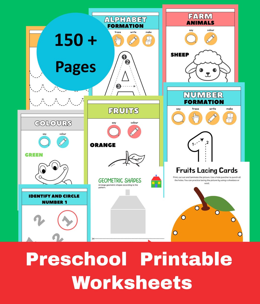 Preschool Starter Worksheets Printable Homeschool Learning, Prek ...