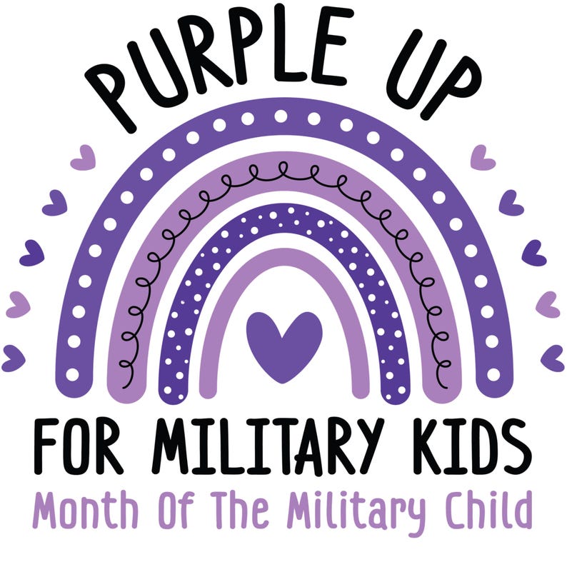 We Wear Purple for Military Kids" PNG– Support Military Children ...