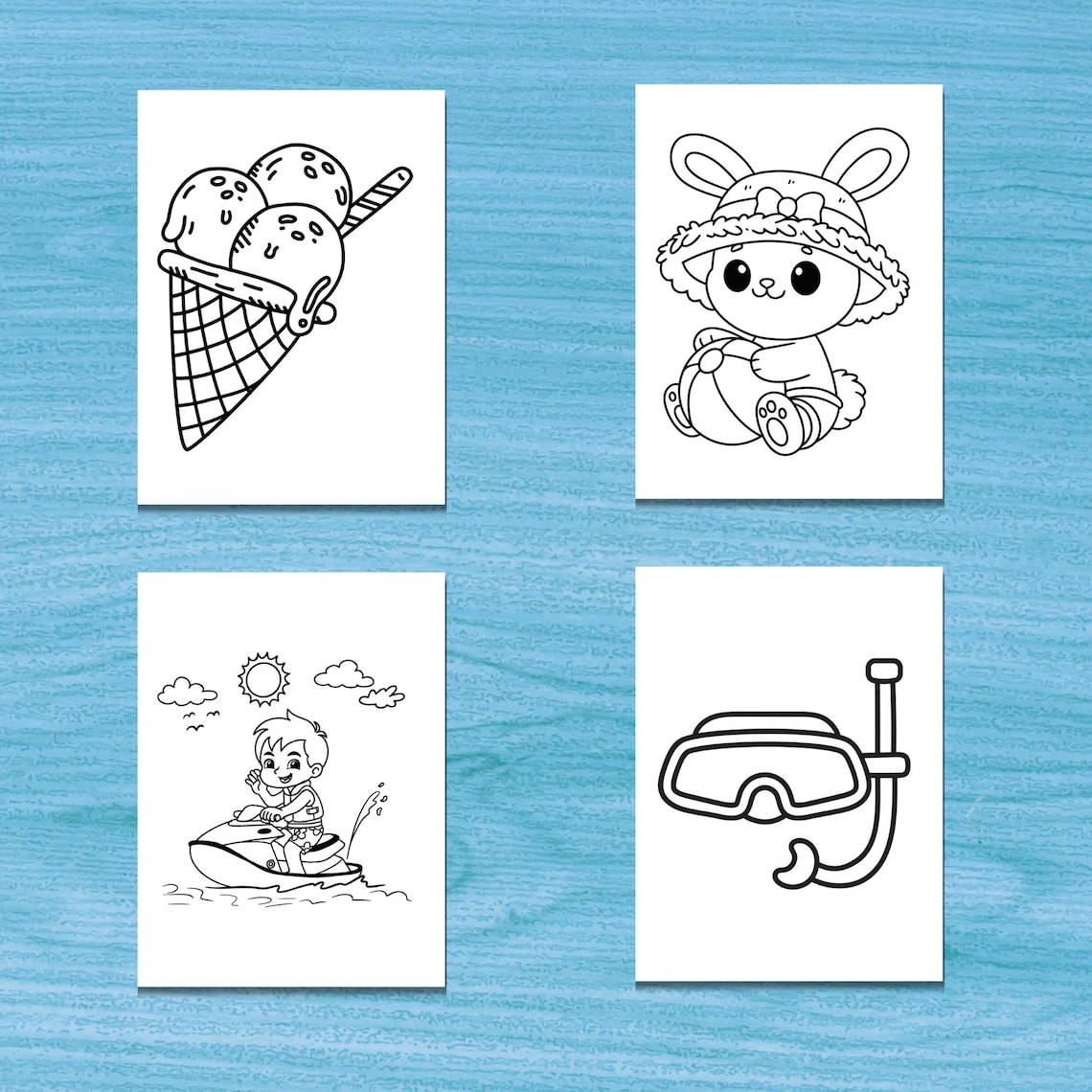 75 Simple Summer Coloring Pages for Relaxation, Coloring Book PDF ...