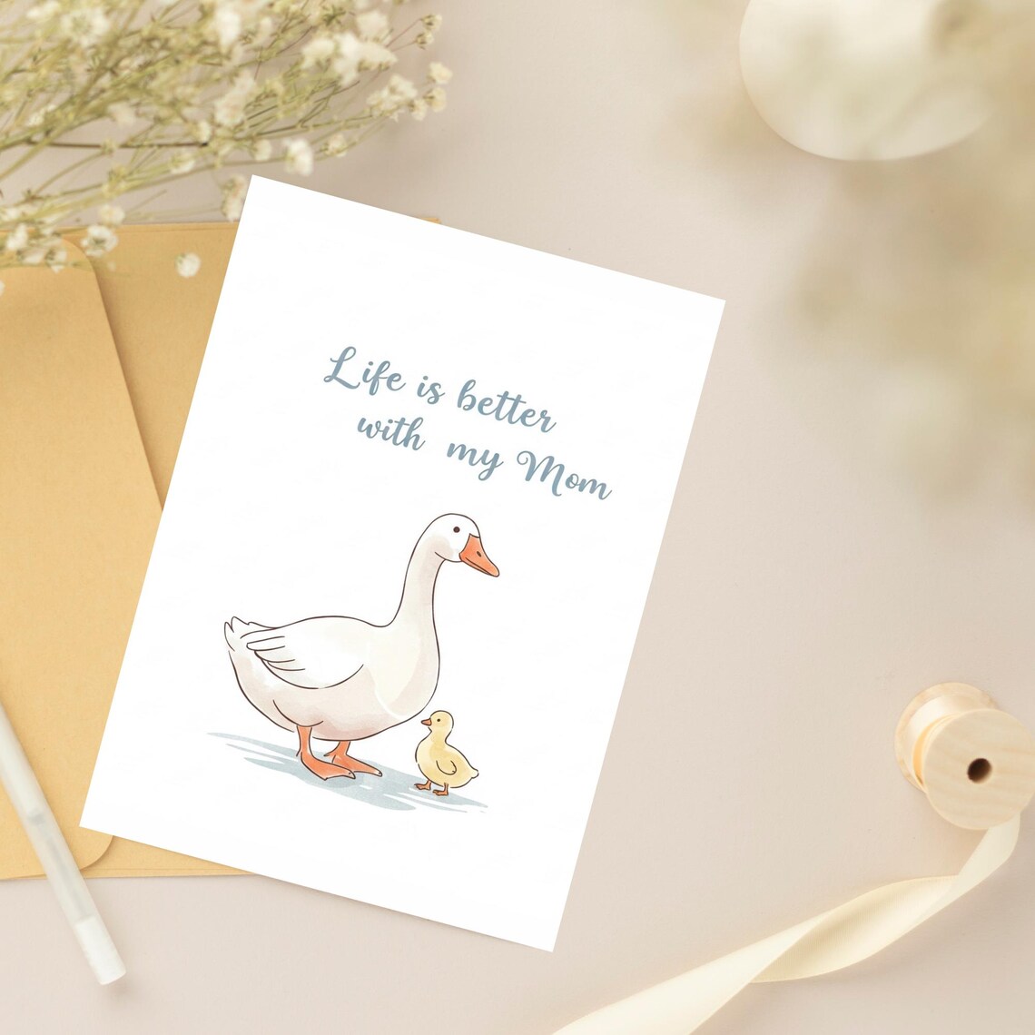 Funny Mothers Day Goose Card Printable, Digital Cute Mother's Day Gift ...