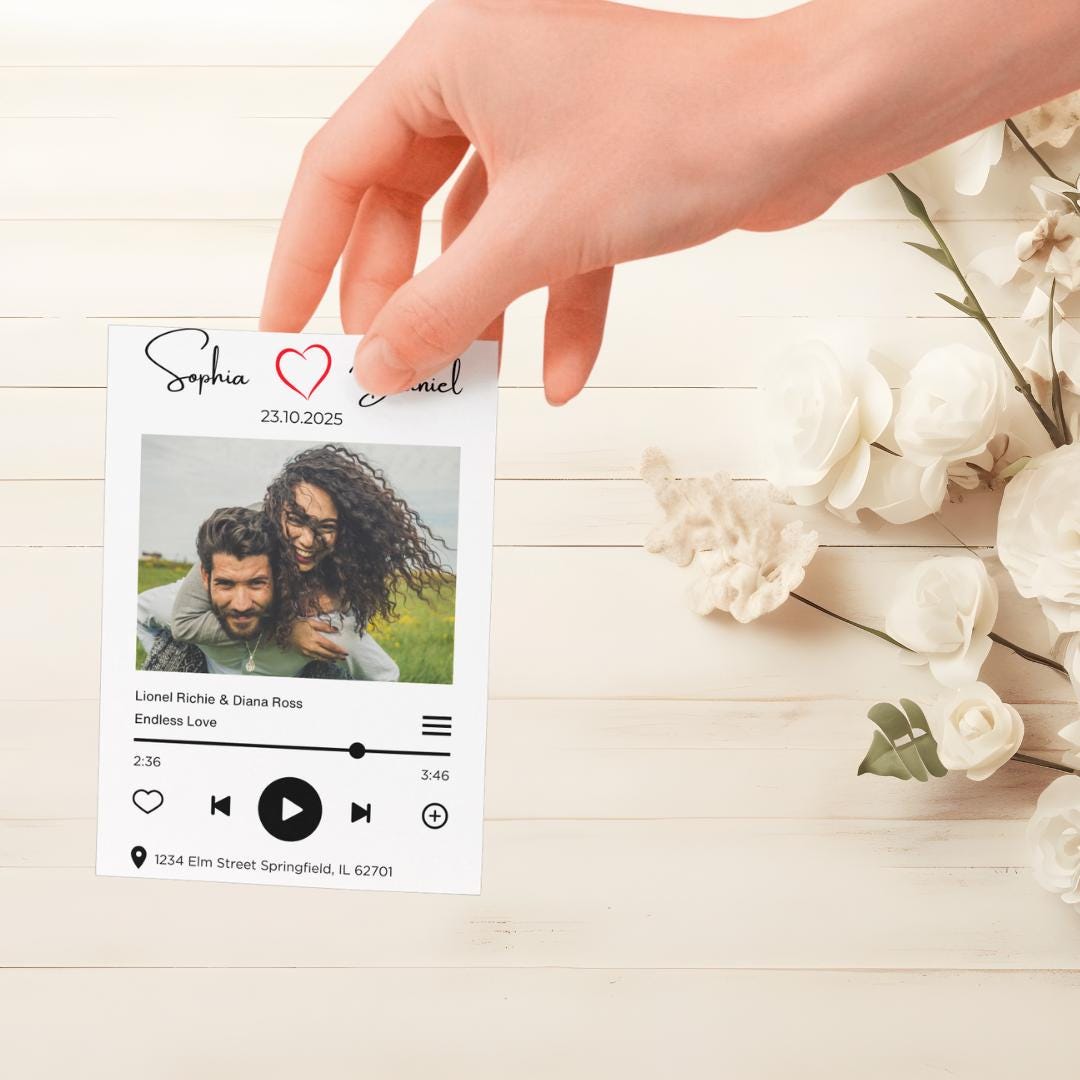 Custom Music Player Invitation Digital Download Personalized Music ...