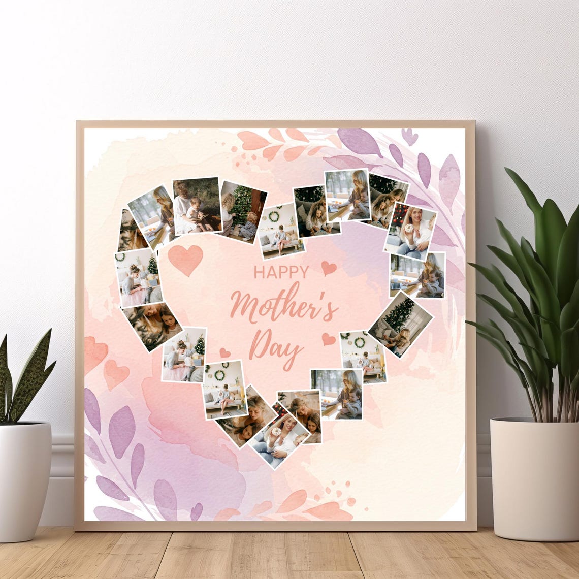 Mothers Day Collage Heart Photo Collage Gift, Custom Printable MOMMY ...