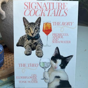 Pet Signature Cocktail Drink Custom Menu for Parties or Weddings - Etsy