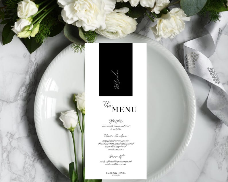 Menu Card With Name Tag | Wedding Menu With Name Tag | Menu Cards | All ...