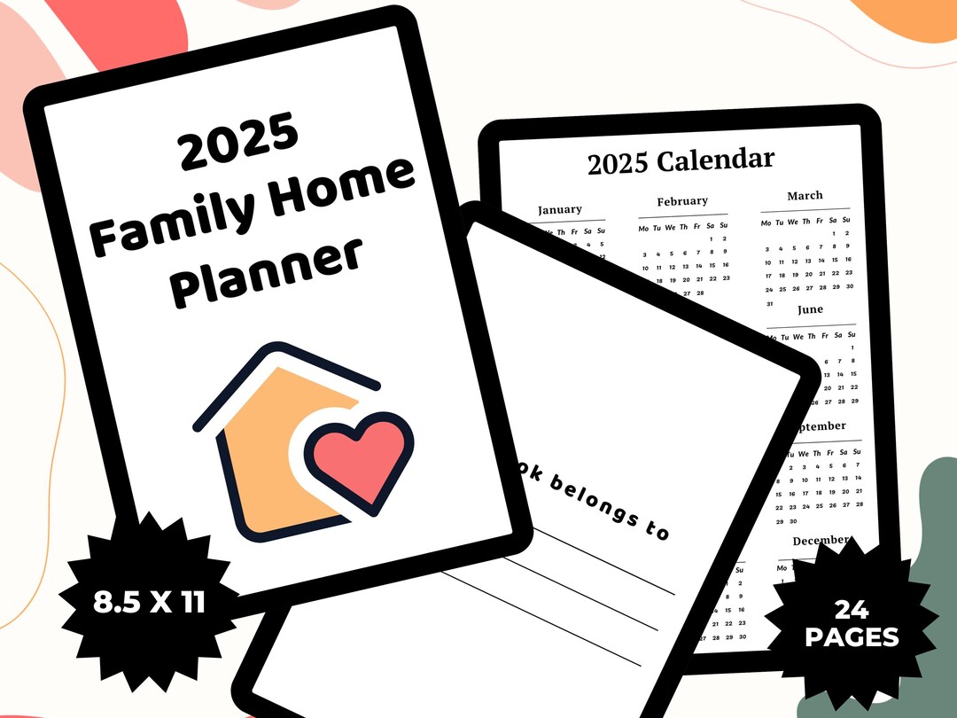 2025 Family Home Planner | Yearly Calendar | Family Organizer | Home ...