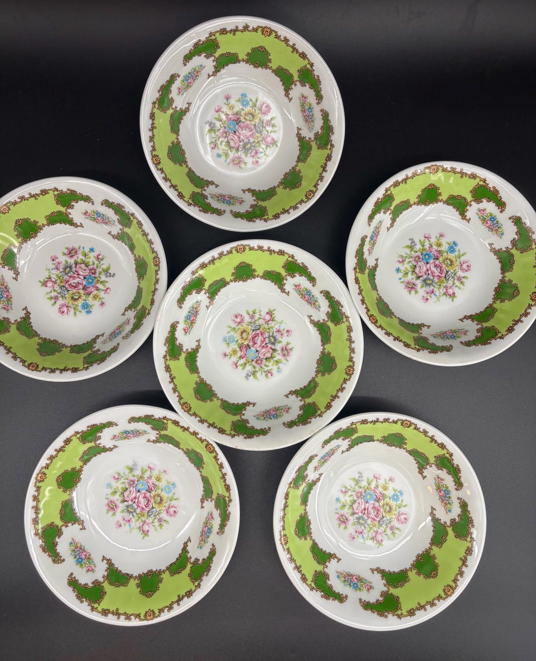 6 Bavaria Winterling Porcelain Plates, Valuable Vintage, in the Shape ...