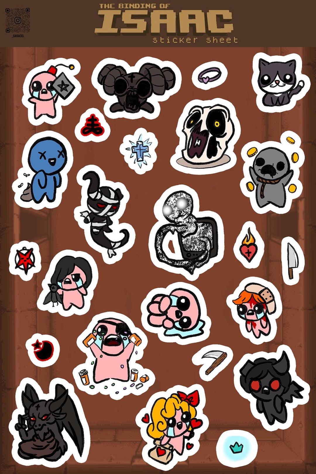 Binding of Isaac Sticker Sheet - Etsy