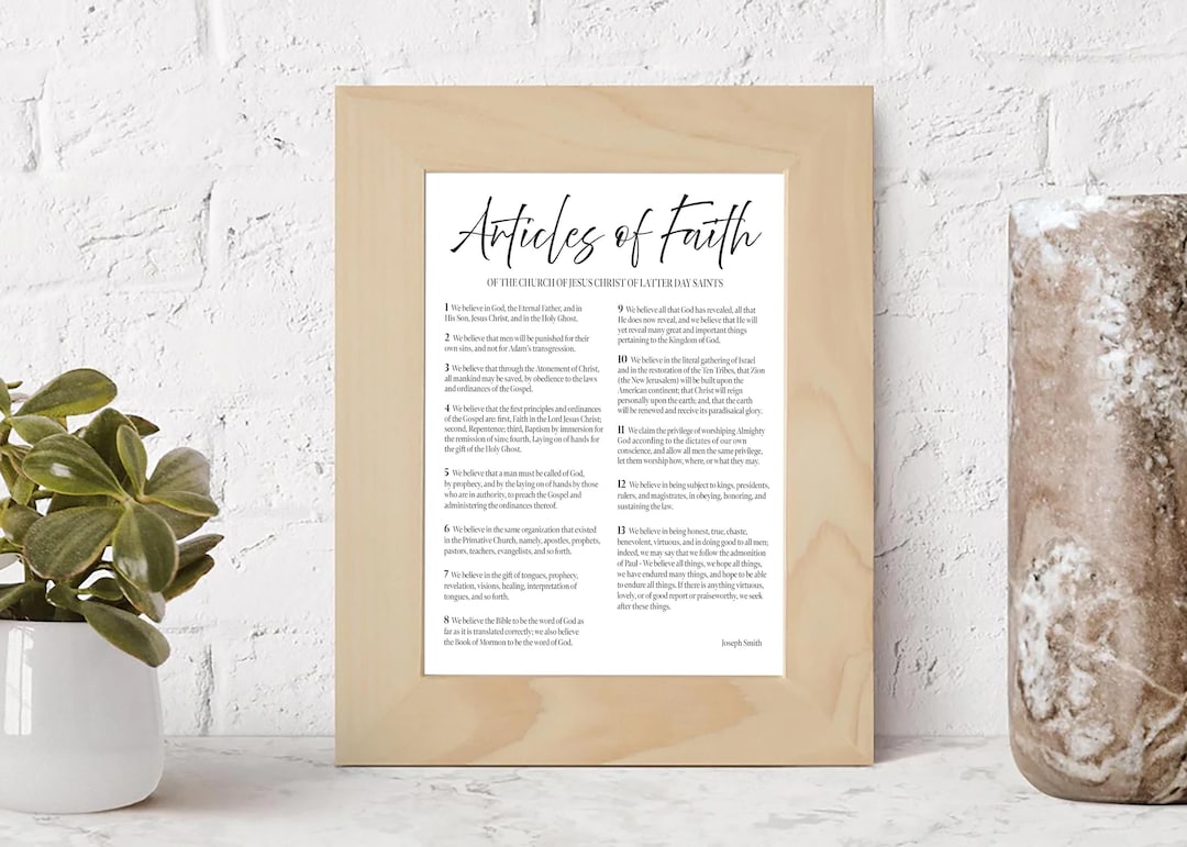 Articles of Faith LDS Digital Download. Articles of Faith Poster ...